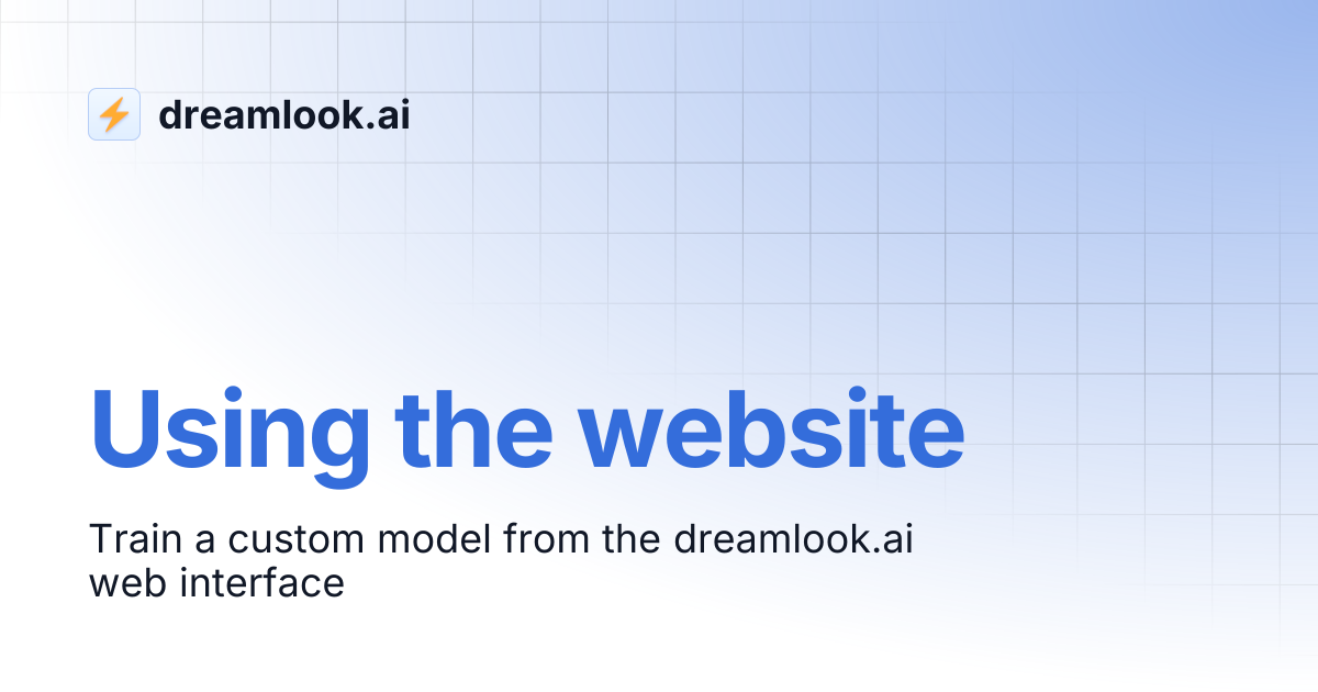 Using the website | dreamlook.ai